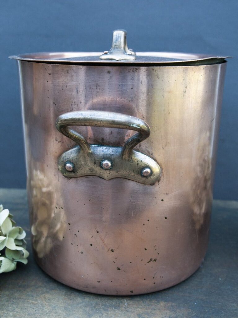 Antique French Copper Stockpot with Lid – Heavy & Stamped - Brocante Ma ...