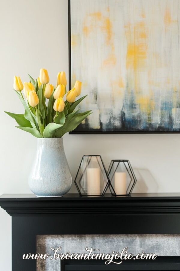 5 Beautiful Spring Fireplace Mantel Decor Ideas You’ll Love - Brocante ...