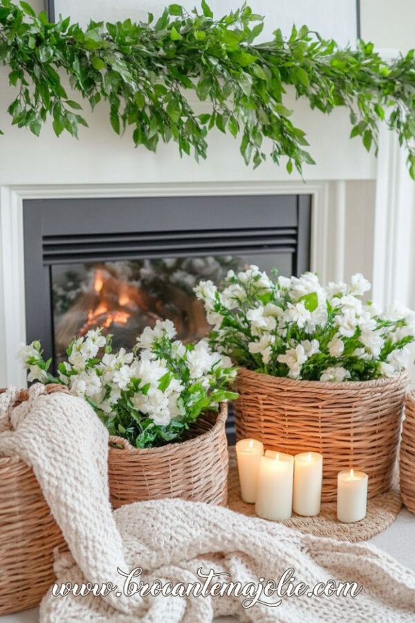 5 Beautiful Spring Fireplace Mantel Decor Ideas You’ll Love - Brocante ...