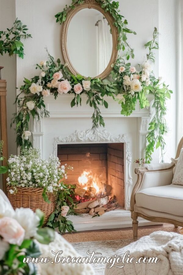 5 Beautiful Spring Fireplace Mantel Decor Ideas You’ll Love - Brocante ...
