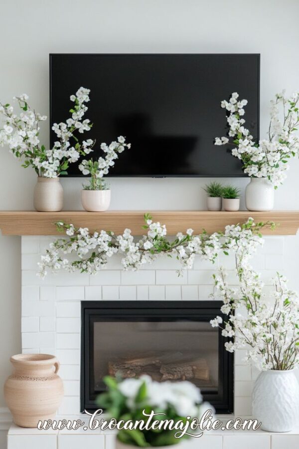 5 Beautiful Spring Fireplace Mantel Decor Ideas You’ll Love - Brocante ...