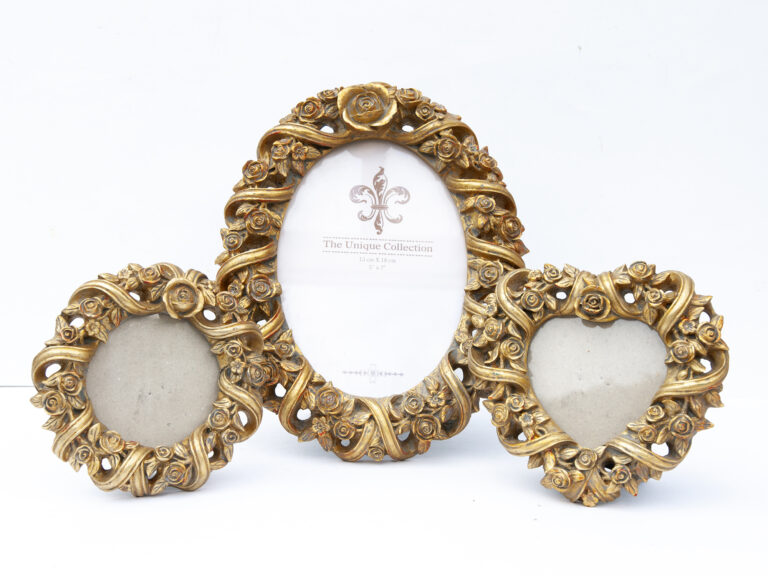 Set of 3 French Vintage Gold Rose Frames – Romantic Ornate Picture ...