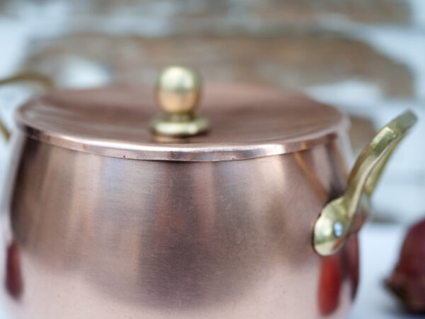 Small French Vintage Copper Pan with Lid – Rustic Kitchen Decor ...